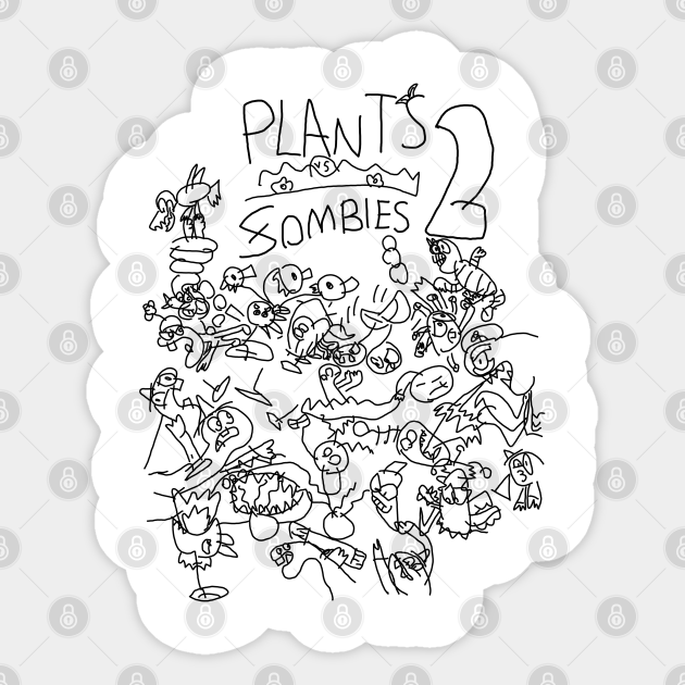 Plants vs Zombies Doodle Up - Plants Vs Zombies - Sticker | TeePublic Plants vs Zombies Doodle Up - Plants Vs Zombies - Sticker | TeePublic